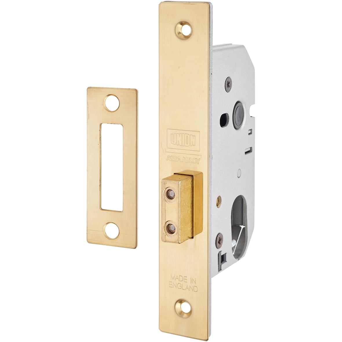 UNION Oval 2141 Deadlock - 77mm Case - 57mm Backset - Polished Brass ...