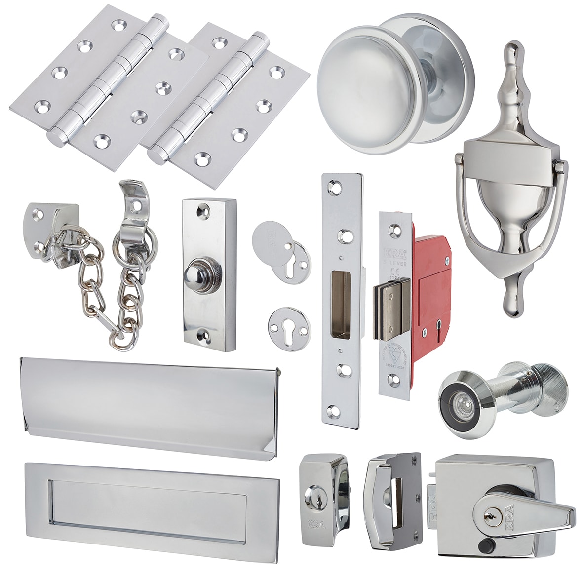 Front Door Furniture Kit - Polished Chrome | IronmongeryDirect | Same ...