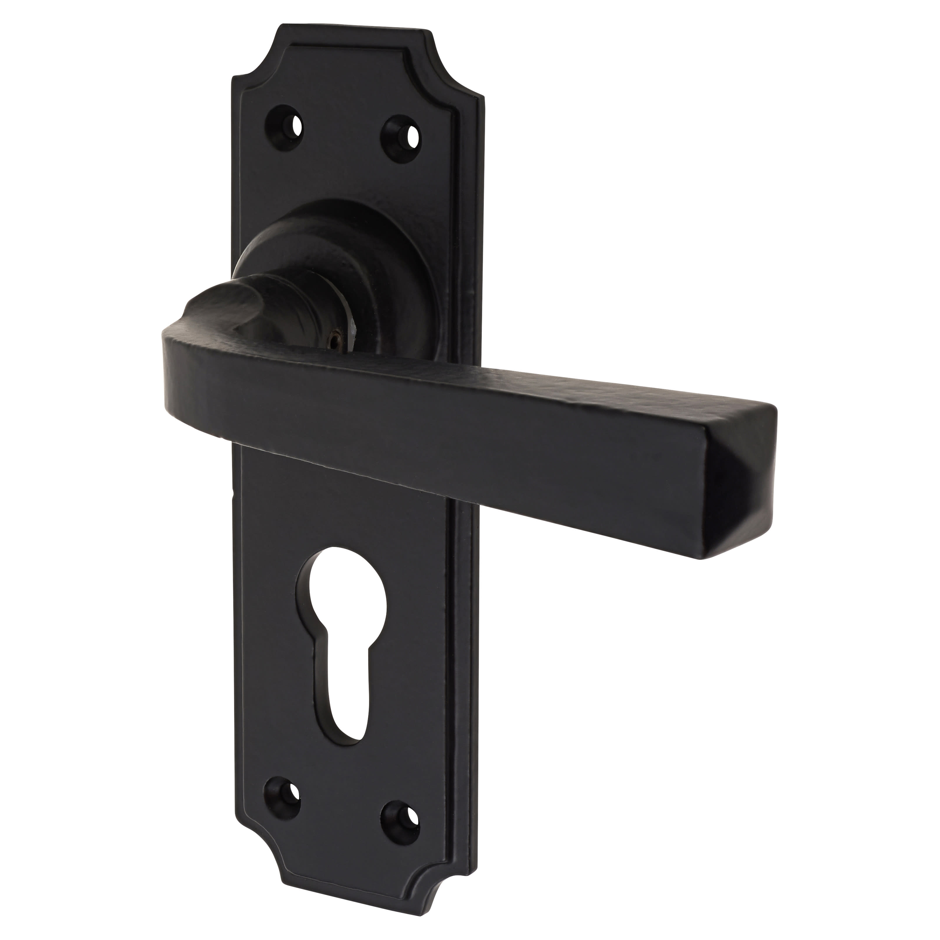 Olde Forge Avon Door Lock Handle - Euro - Smooth Black ...
