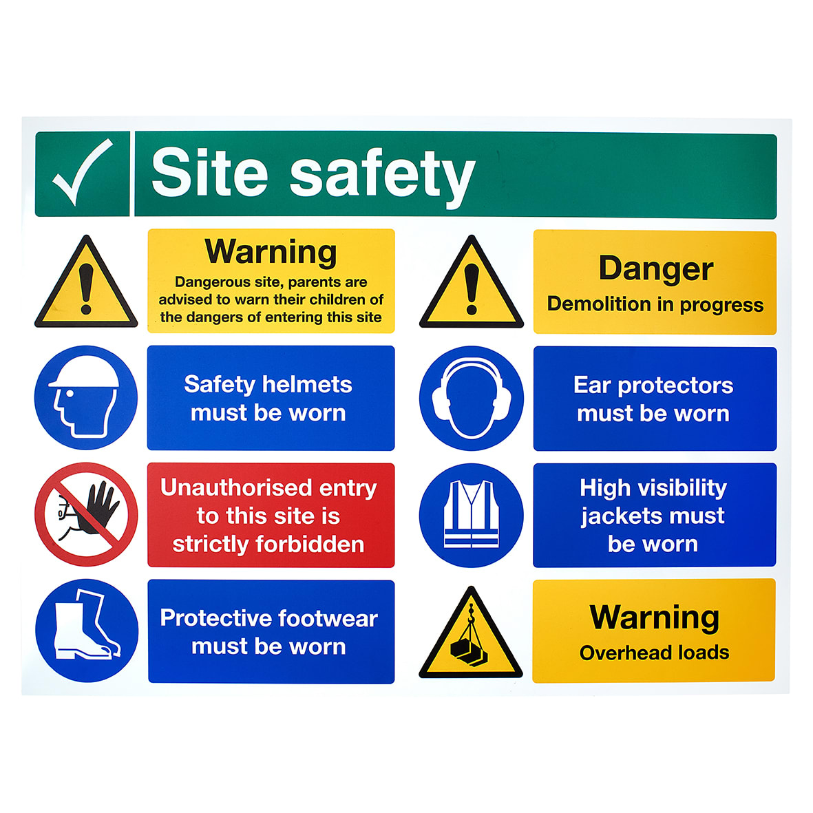 Site Safety Notice Danger Demolition Site Sign - 600 x 800mm - Rigid ...