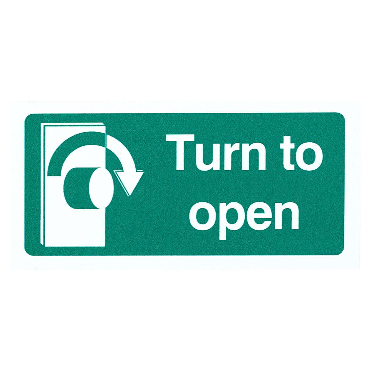 Turn to Open Clockwise Sign - 100 x 50mm - Rigid Plastic ...
