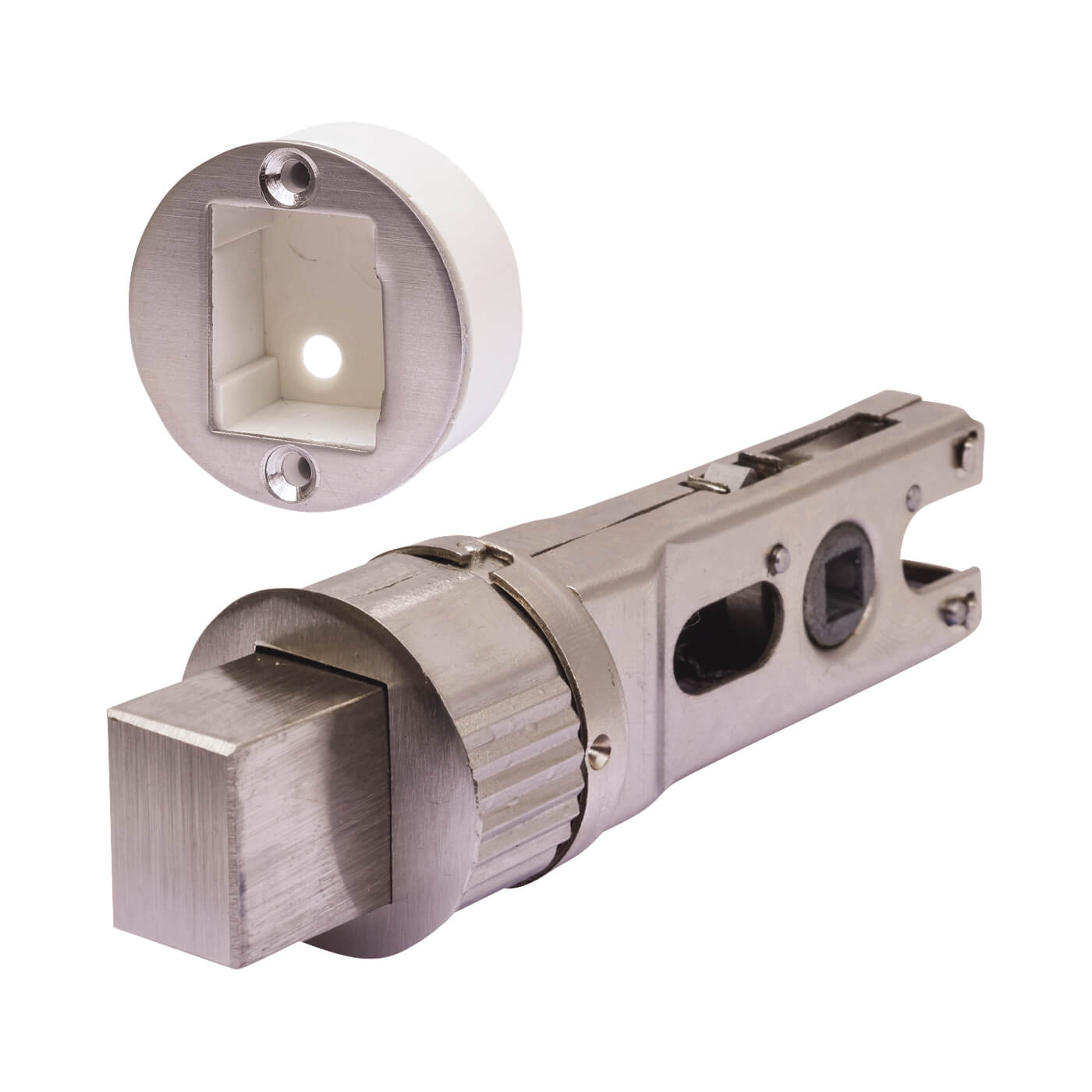 Touchpoint Morgan Lever Door Handle on Rose - Satin Nickel ...