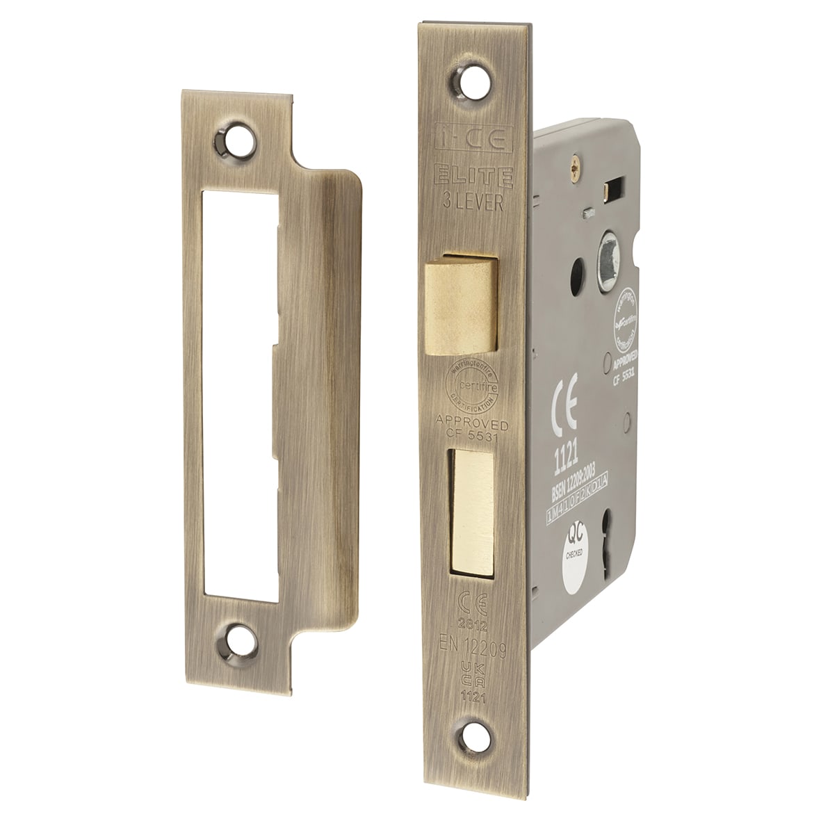 3 Lever Sashlock - 75mm Case - 57mm Backset - Antique Brass ...