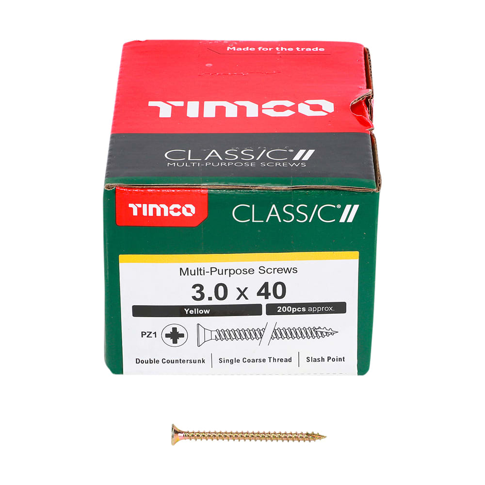 TIMCO Classic Woodscrew - 3.0 x 40mm - Pack of 200 | IronmongeryDirect ...