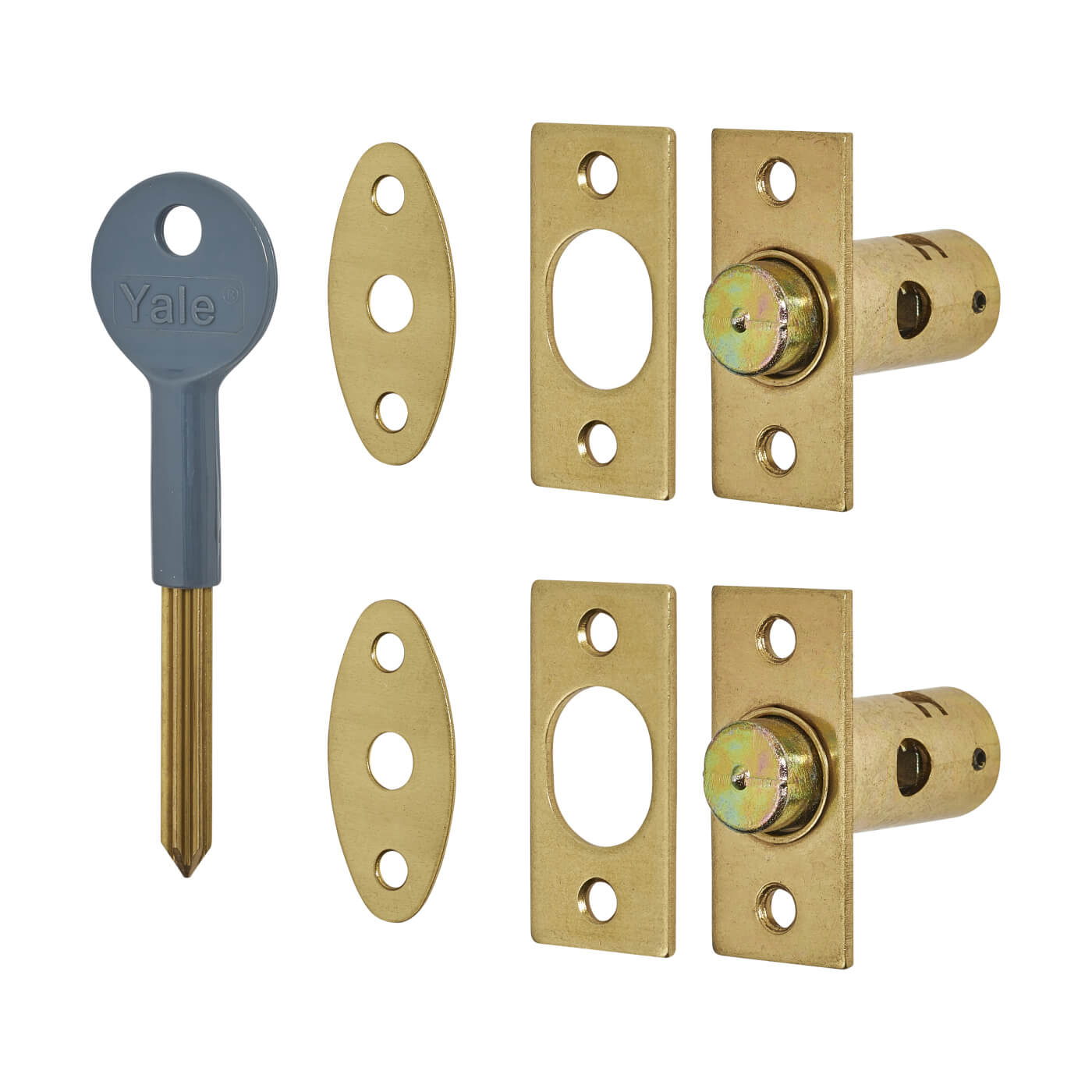 Yale 8001 Wooden Window Bolt - Pack of 2 with 1 Key - Brass ...
