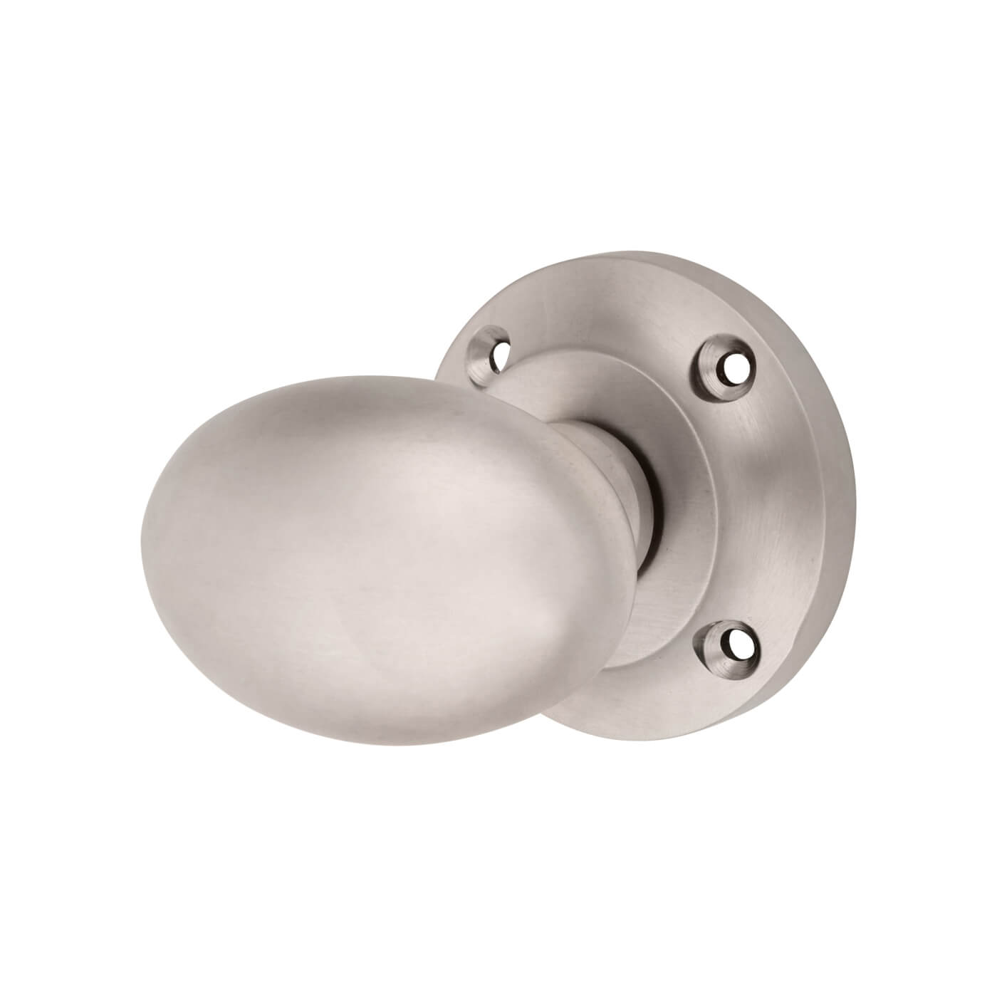 Suffolk Oval Mortice Door Knob - Satin Nickel | IronmongeryDirect | Same Day Despatch