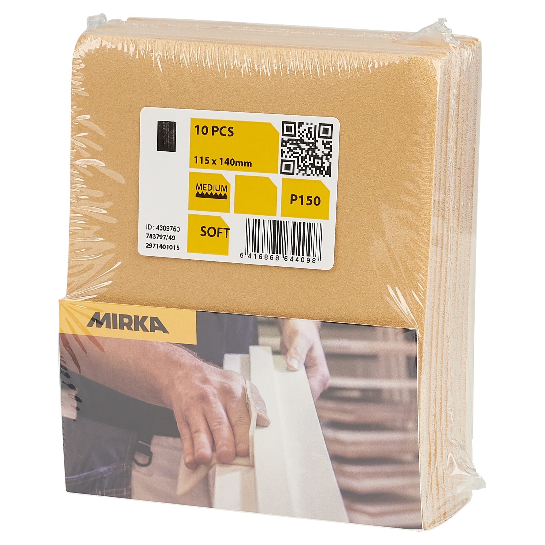 Mirka Goldflex Soft Sanding Pads - 115 x 140mm - P240 - Pack 10 ...