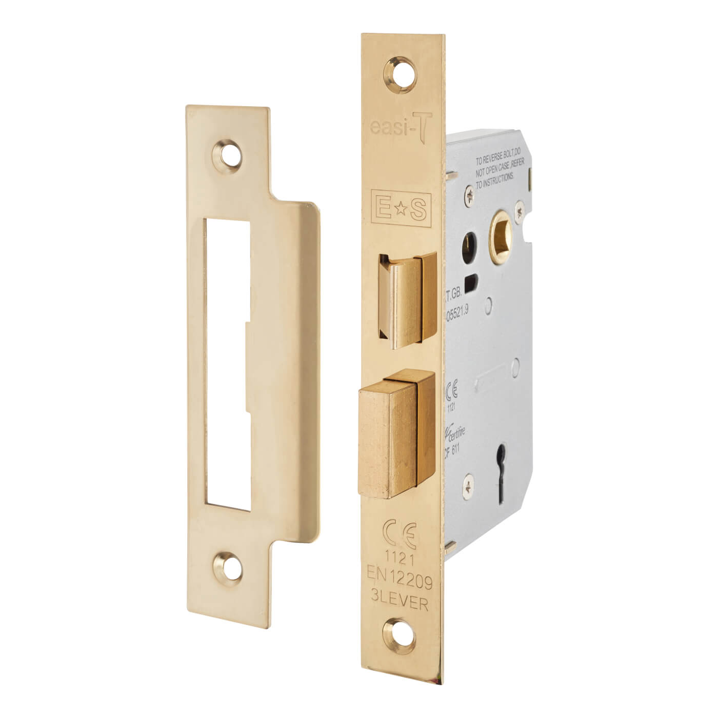 Touchpoint Budget Straight Door Handle - Keyhole Lock Set - Polished ...