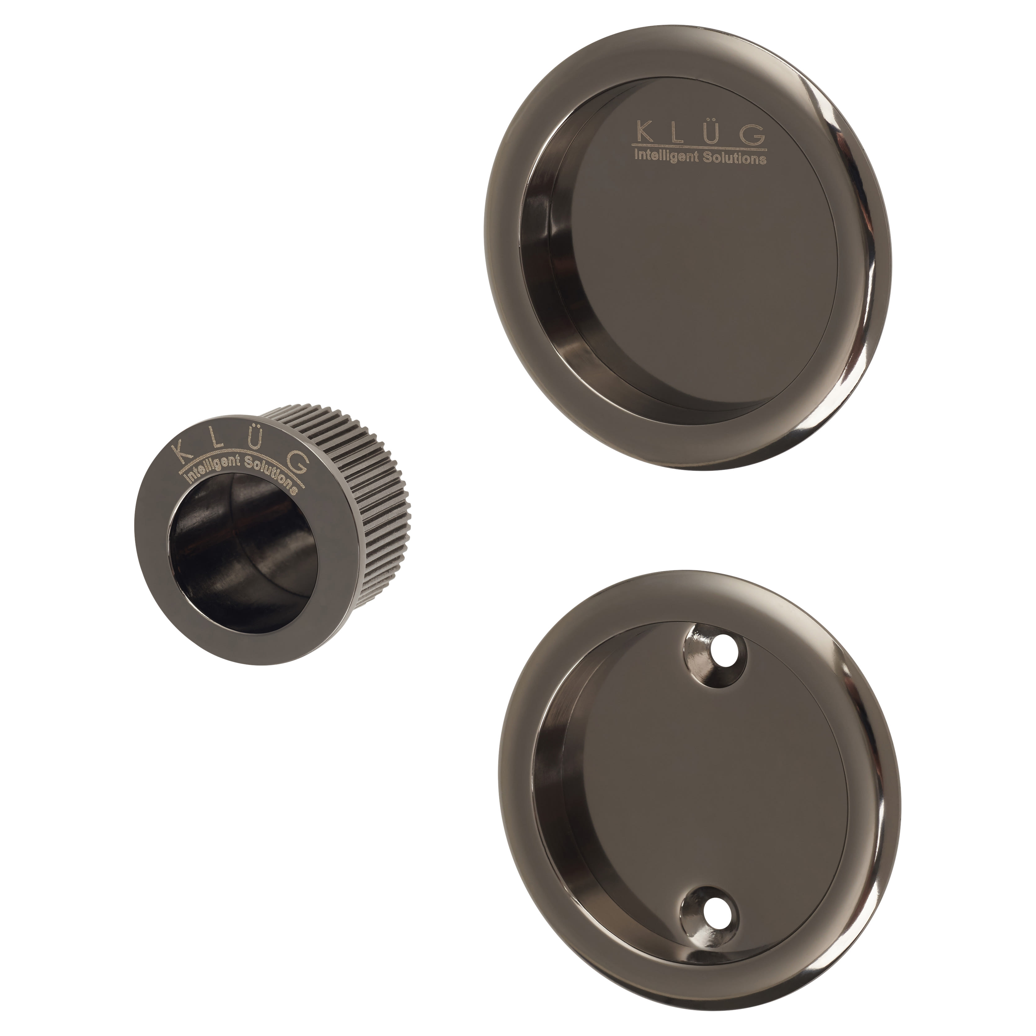 KLUG Round Flush Privacy Set with Bolt - Black Nickel ...