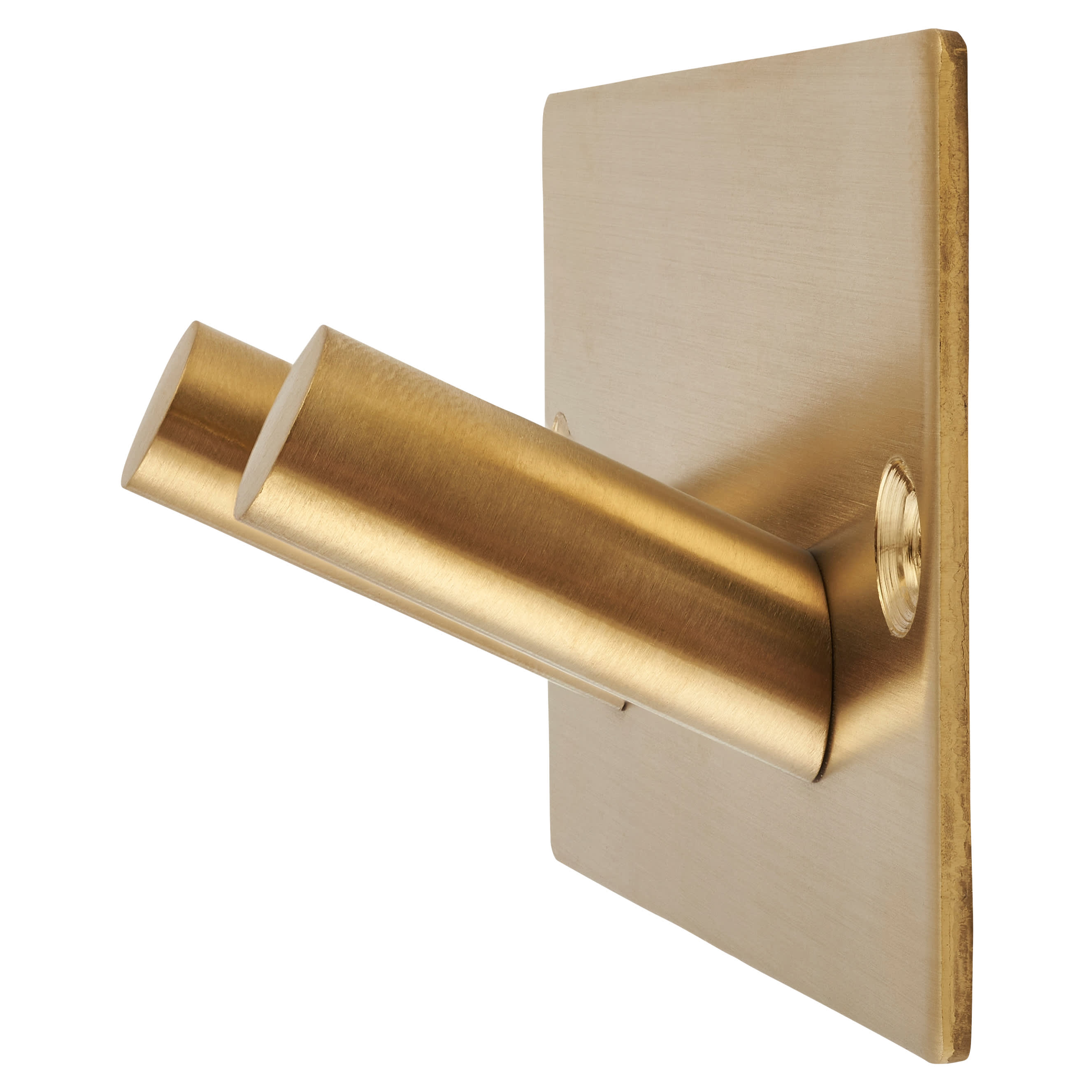 Altro Square Horizontal Hook Plate - 90 x 45mm - 2 Hooks - PVD Satin ...