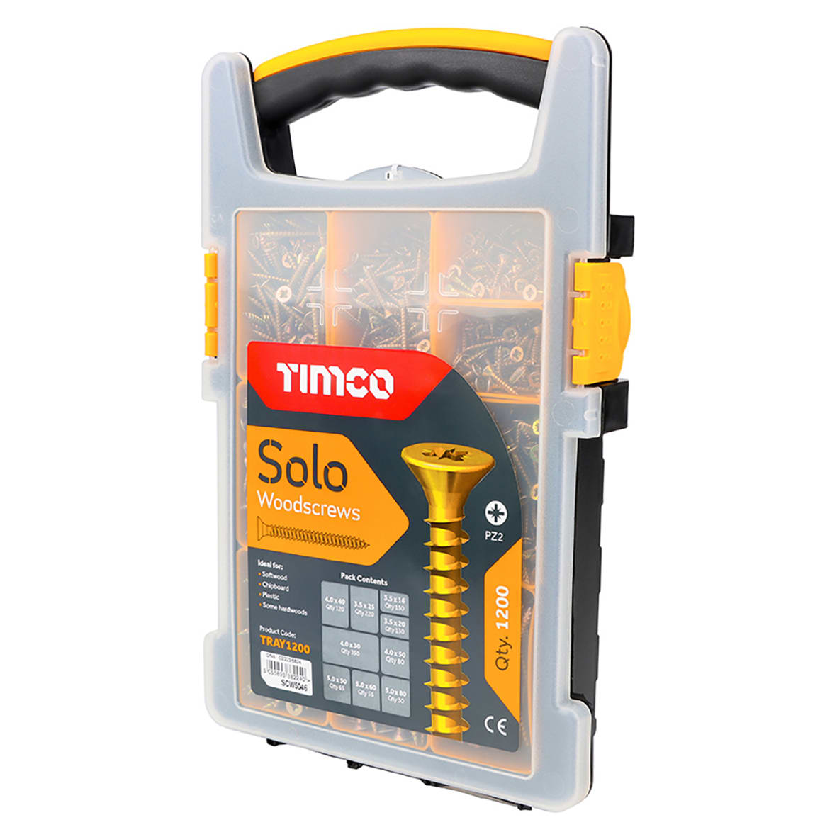 TIMCO Solo Chippy Screw Mixed Tray - Pack of 1200 | IronmongeryDirect | Same Day Despatch