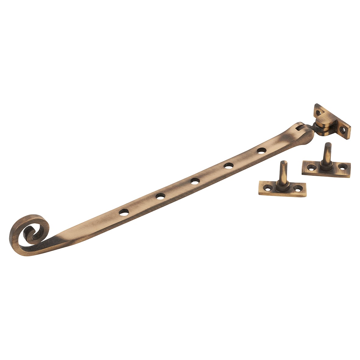 Altro Cast Open Curl Casement Stay - 12 Inch /300mmß - Antique Brass ...