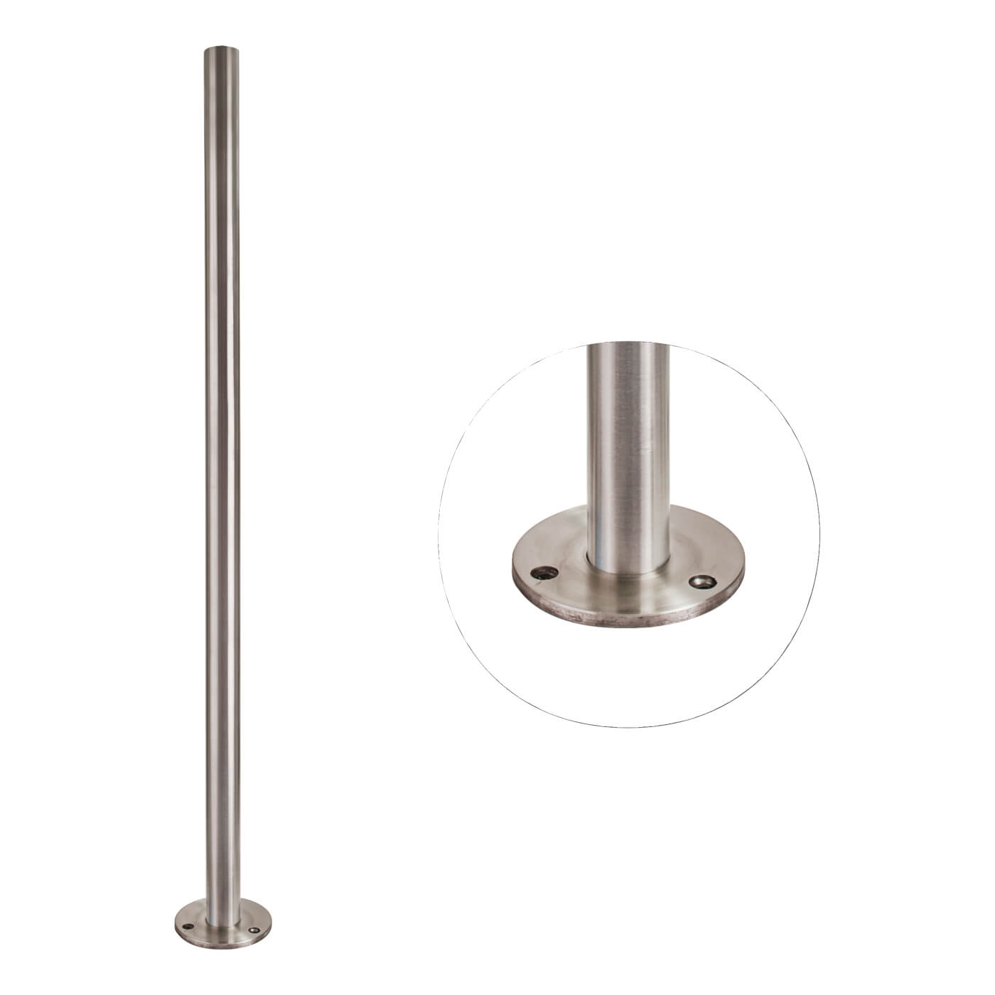 Balustrade Base Plate and Floor Post 1100mm - 316 Stainless Steel ...
