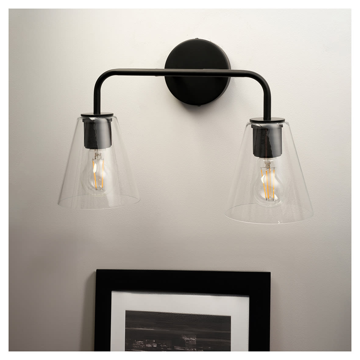 Altro Sabana Knurled 2 Light Indoor Wall Light - Matt Black Fittings ...