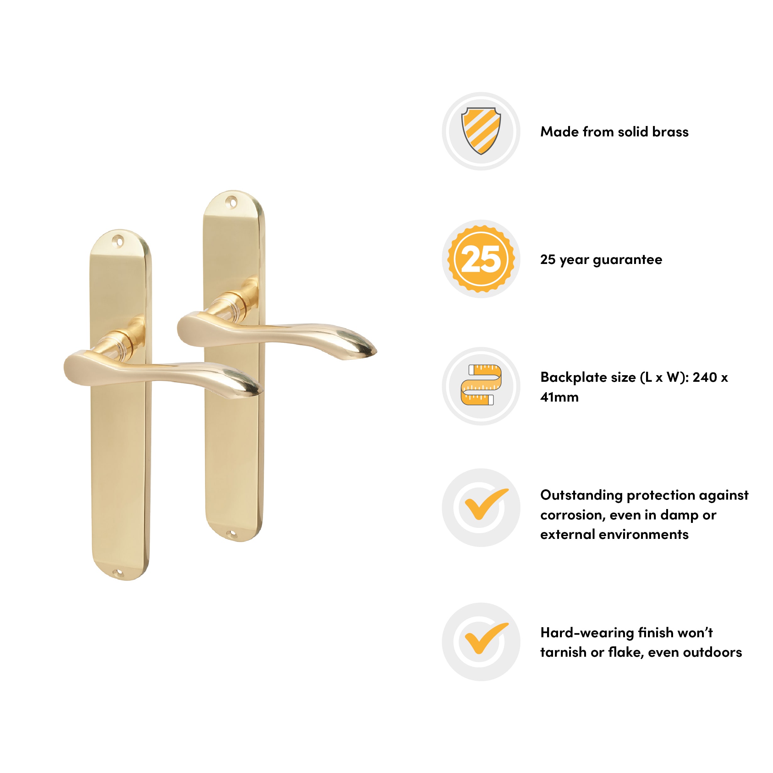 Hampstead Altea Door Handle - Latch Set - Polished Brass ...