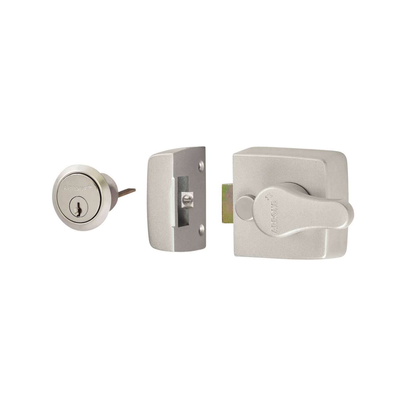 Touchpoint Morgan Lever Door Handle - Bathroom Lock Kit - Satin Nickel ...