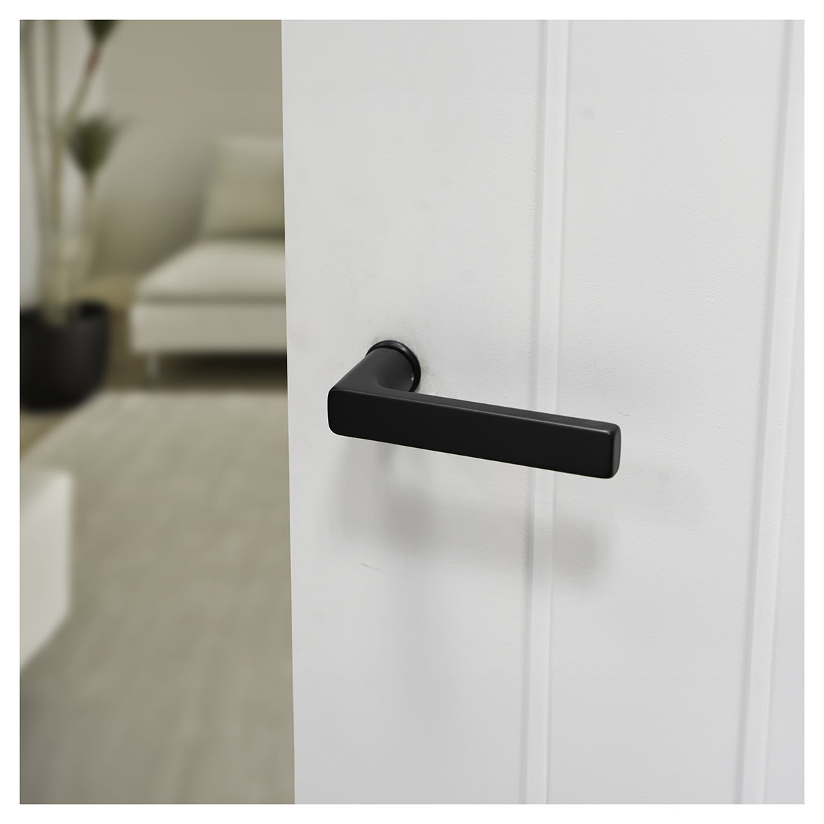 Hoppe Mini Rose Dallas Lever Door Handle on Rose - Matt Black ...