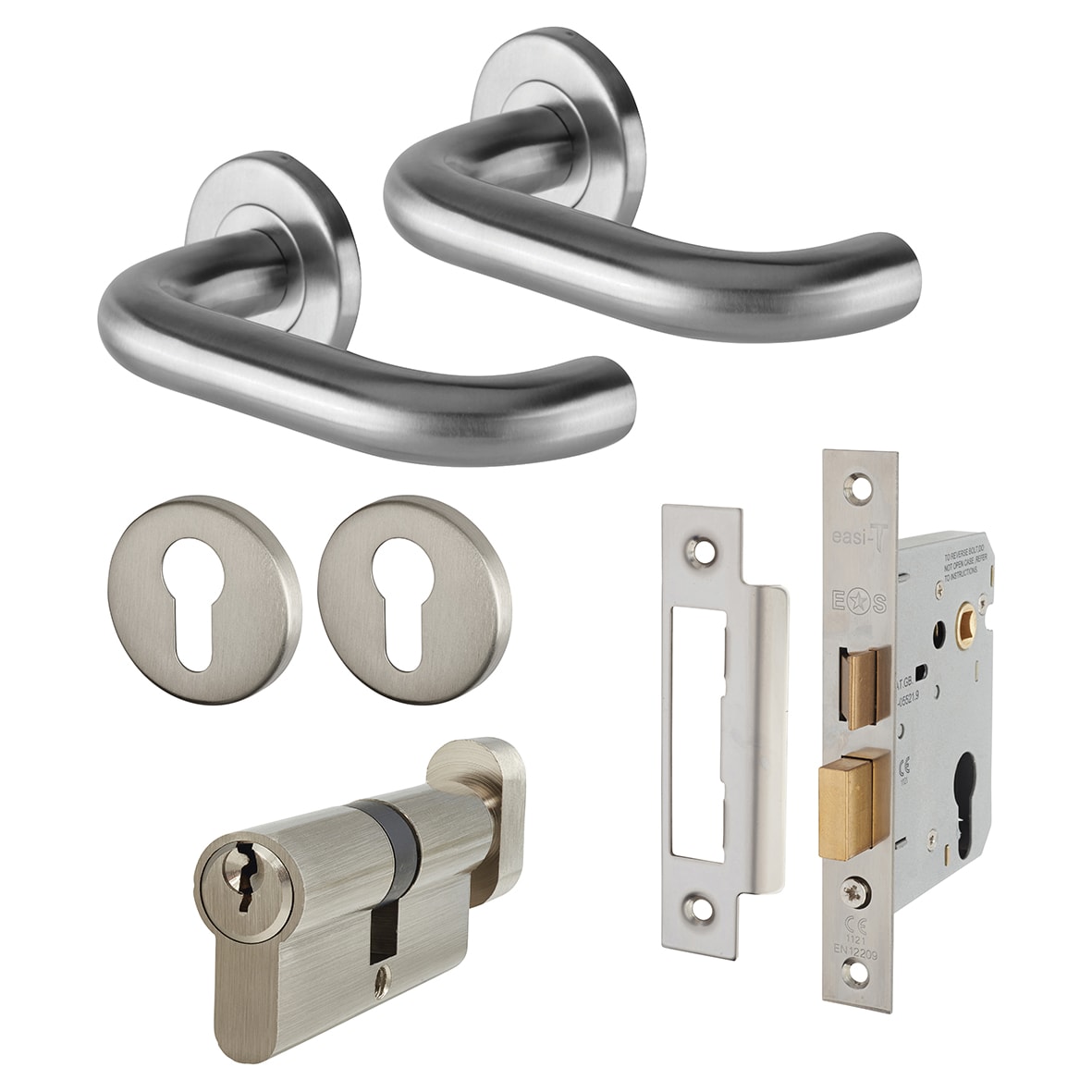 Light Duty Pull Handle Fire Door Kit - Aluminium | IronmongeryDirect ...