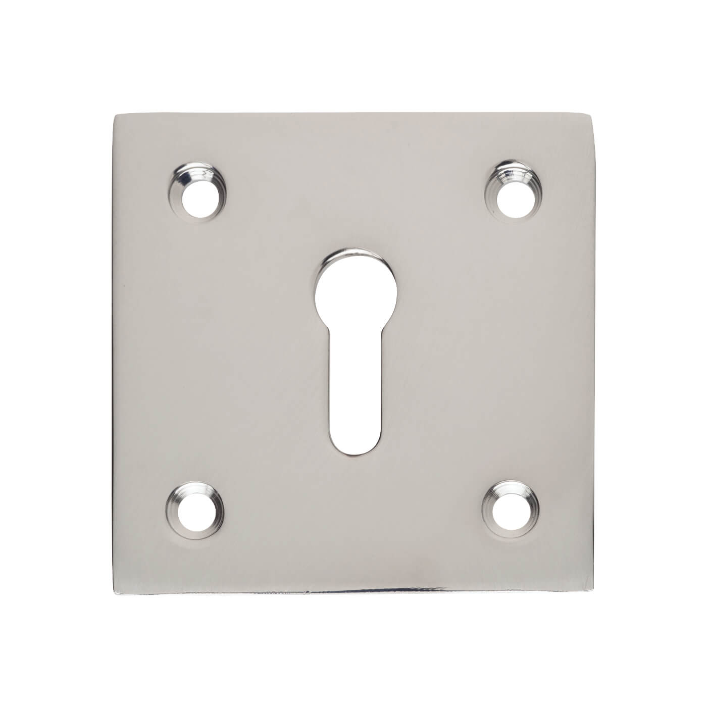 Square Plate Escutcheon - Keyhole - Polished Brass | IronmongeryDirect ...