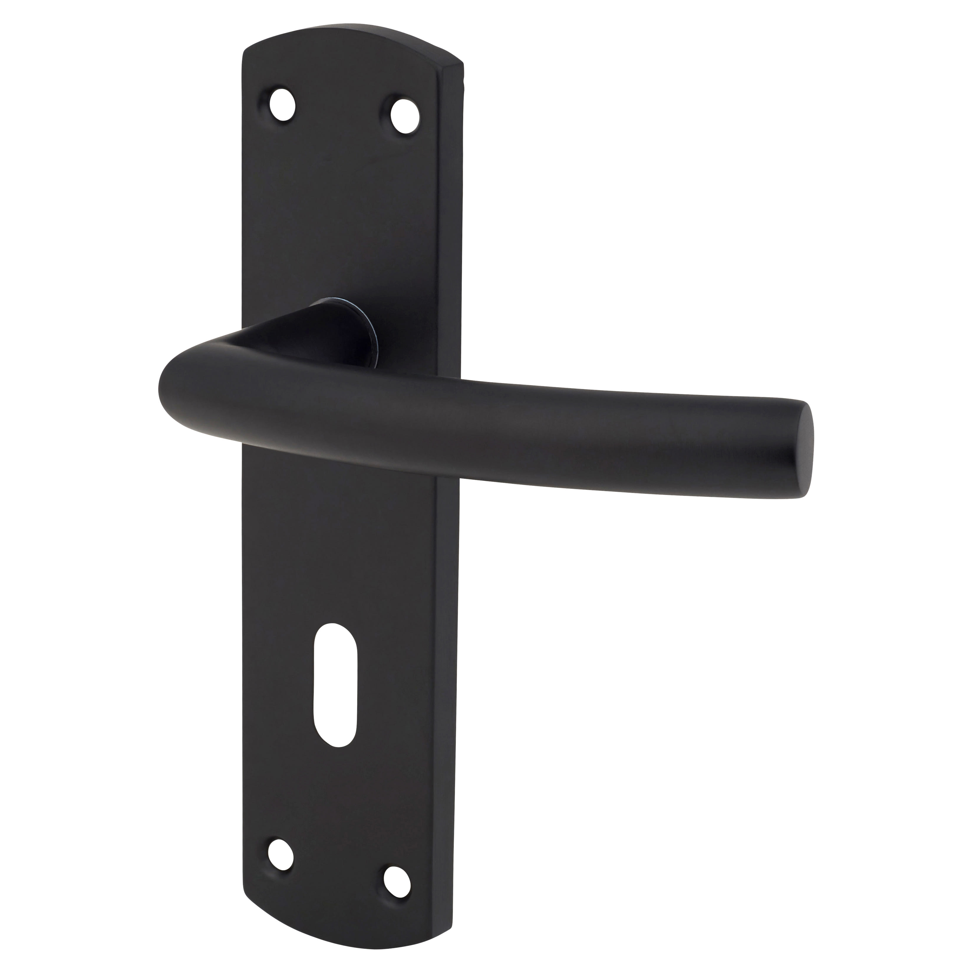 Altro Arched Door Lock Handle - Matt Black | IronmongeryDirect | Same ...