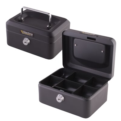 Sterling 6 Inch Cash Box - Black | IronmongeryDirect | Same Day Despatch