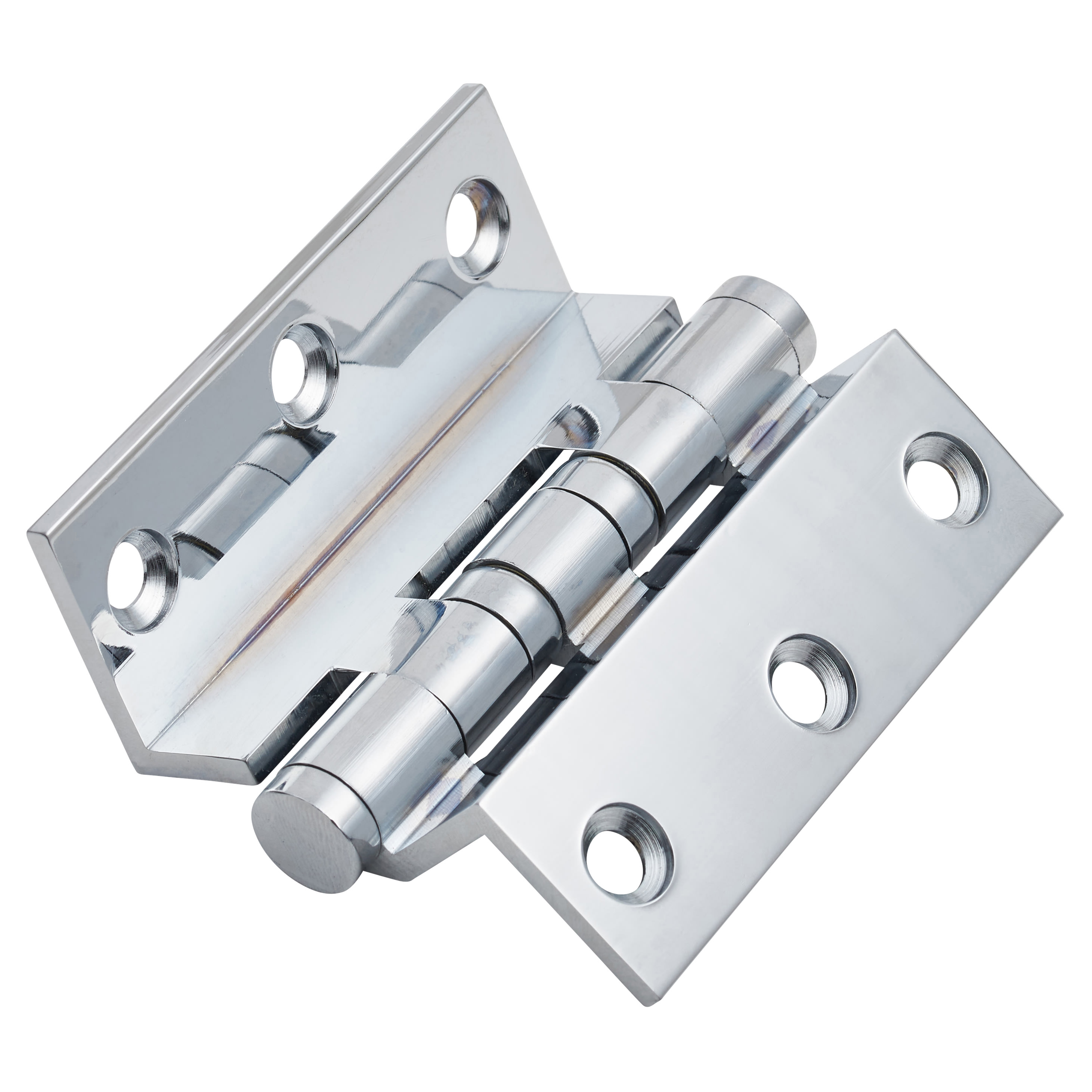 Cranked Ball Race Hinge 75 x 3mm Polished Chrome | IronmongeryDirect ...
