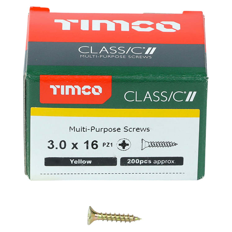 TIMCO Classic Woodscrew - 3.0 x 16mm - Pack of 200 | IronmongeryDirect ...
