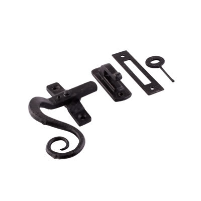 Olde Forge Monkey Tail Window Stay - 10 Inch /260mm - Antique Black ...