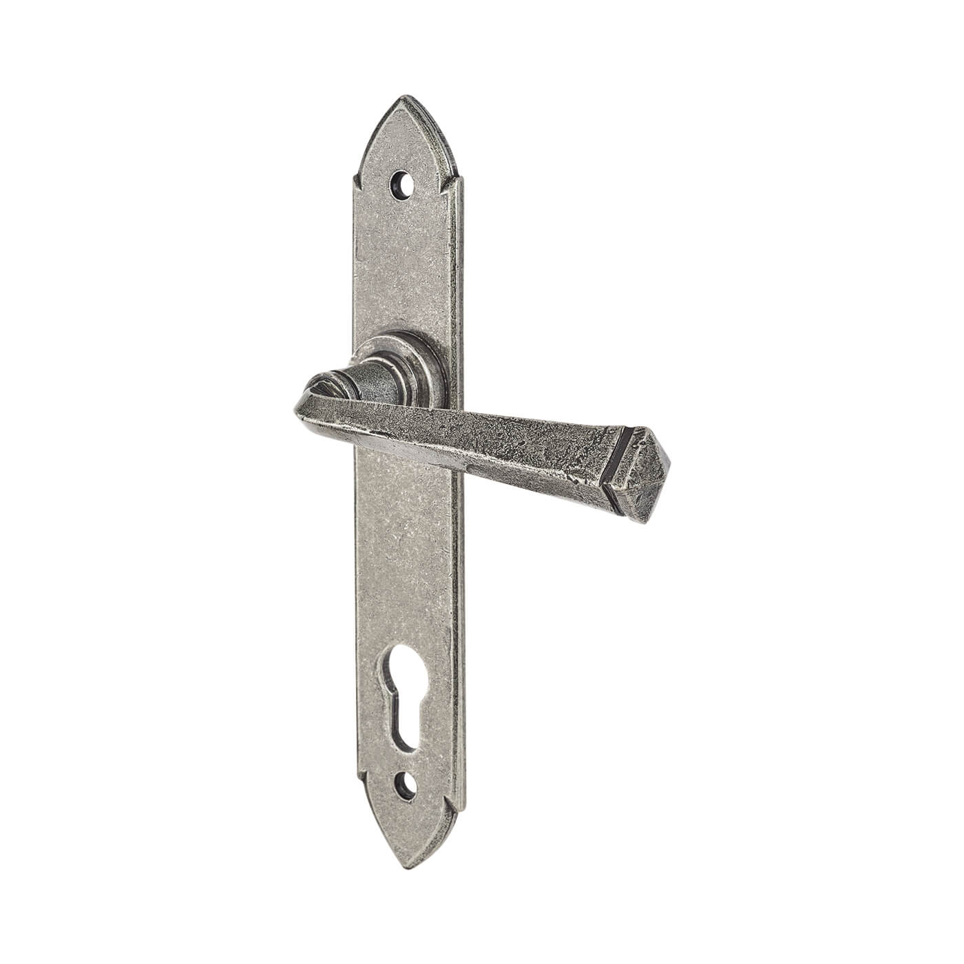 Olde Forge Gothic Door Handle - Latch Set - Pewter | IronmongeryDirect ...