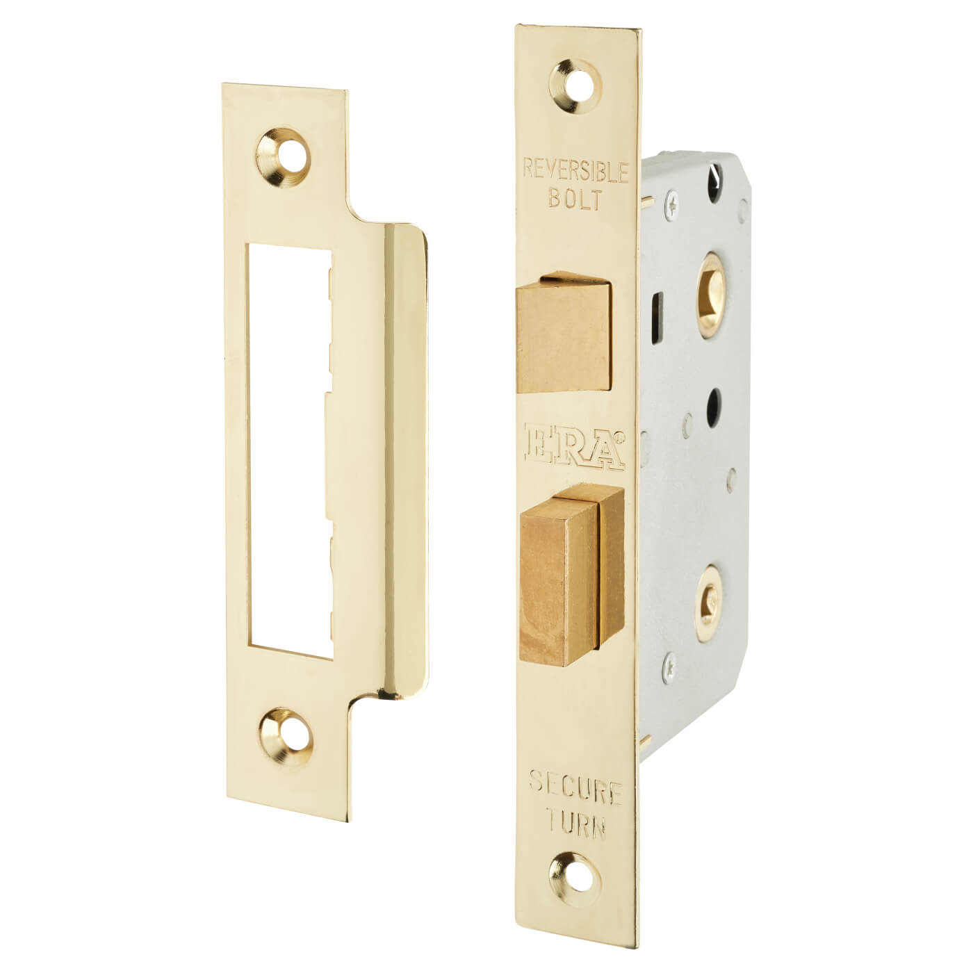 ERA Bathroom Lock - 64mm Case - 44mm Backset - Brass Effect ...