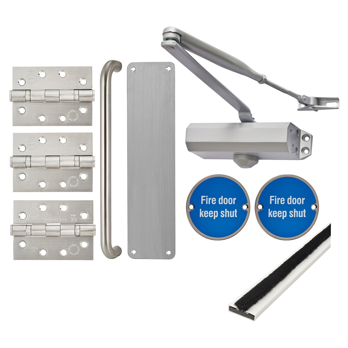Stainless Steel Pull Handle Fire Door Set | IronmongeryDirect | Same ...
