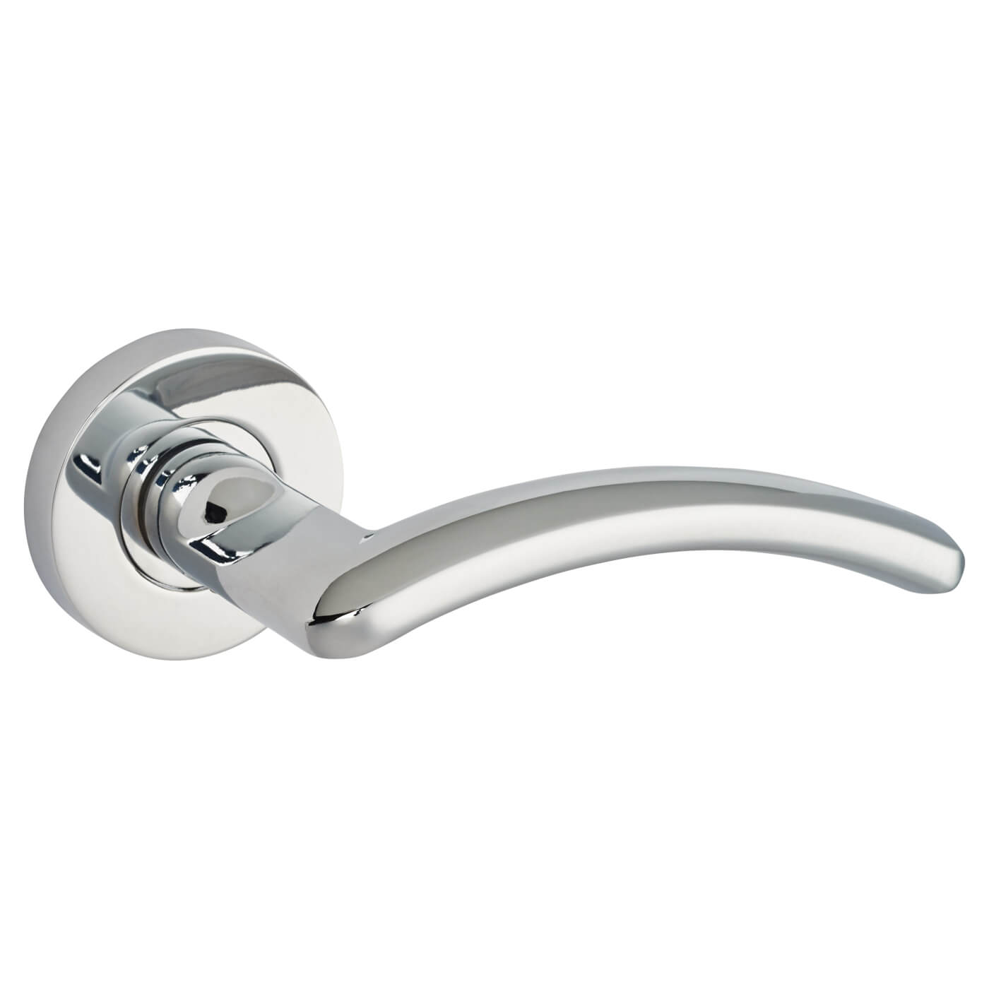 Jigtech Viper Lever Door Handle on Rose - Polished Chrome ...