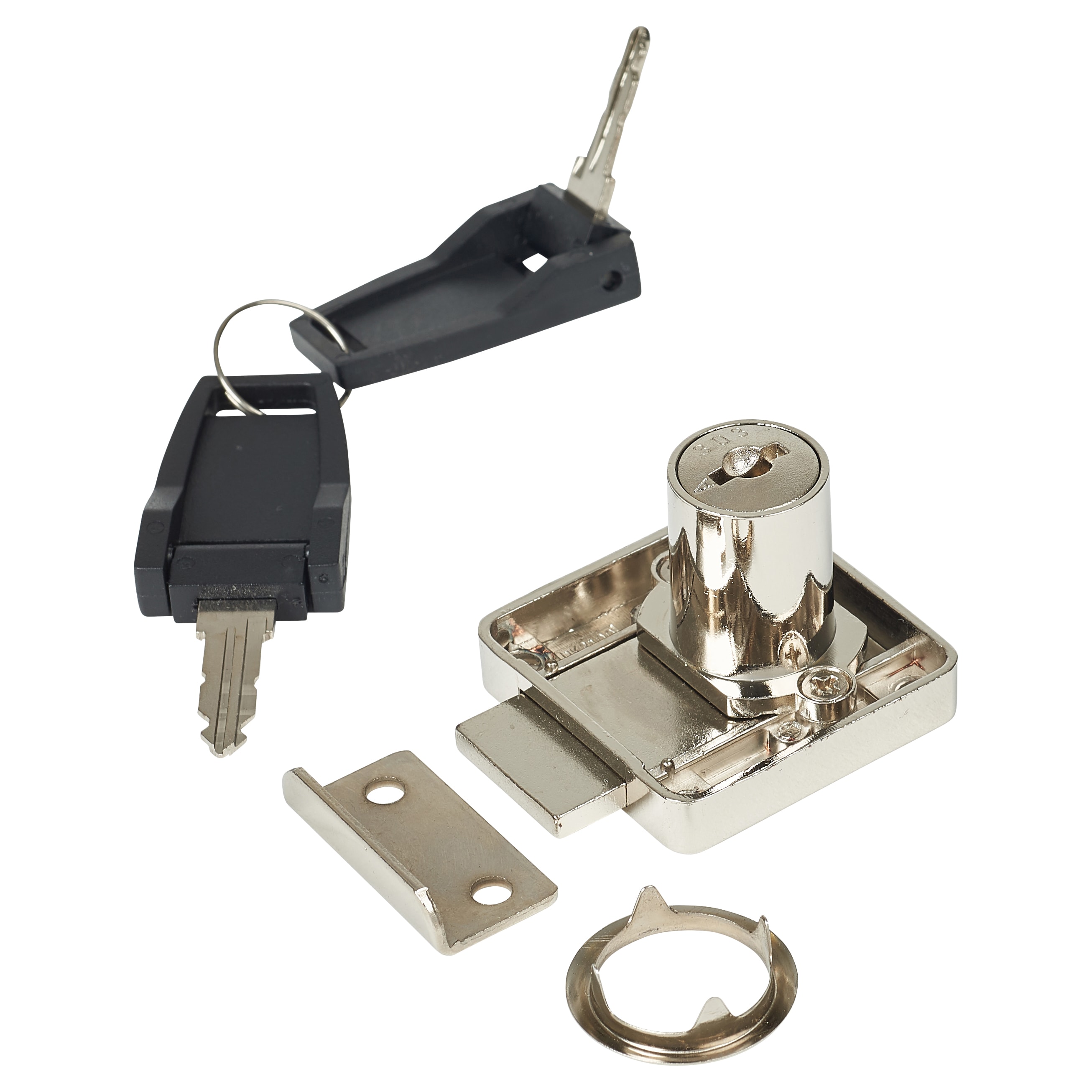 Cylinder Deadbolt Drawer Lock - 18 x 22mm - Nickel Plated - Keyed Alike ...