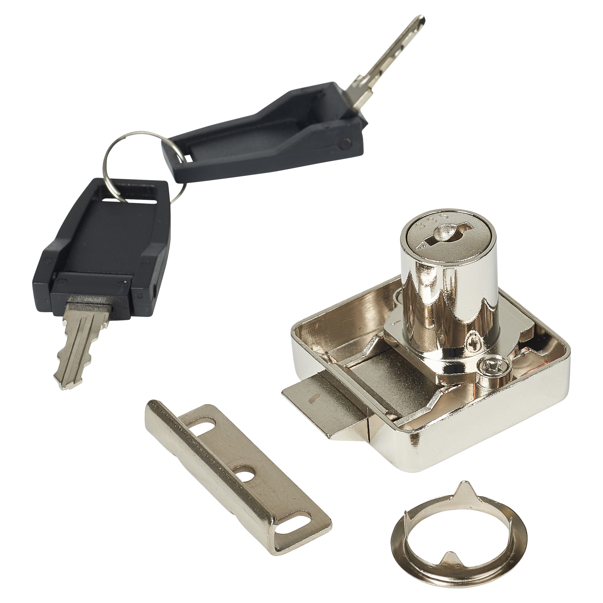 Cabinet Slam Lock - 18 x 22mm - Chrome Plated - Keyed to Differ ...