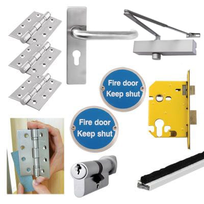 Medium Duty Pull Handle Fire Door Kit - Aluminium | IronmongeryDirect ...