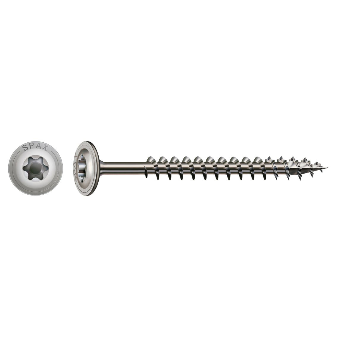 SPAX T-Star Plus Washer Head Woodscrew - 8.0 x 160mm - A2 Stainless ...