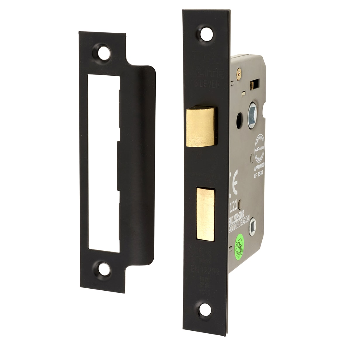 Bathroom Lock - 63mm Case - 44mm Backset - Matt Black ...