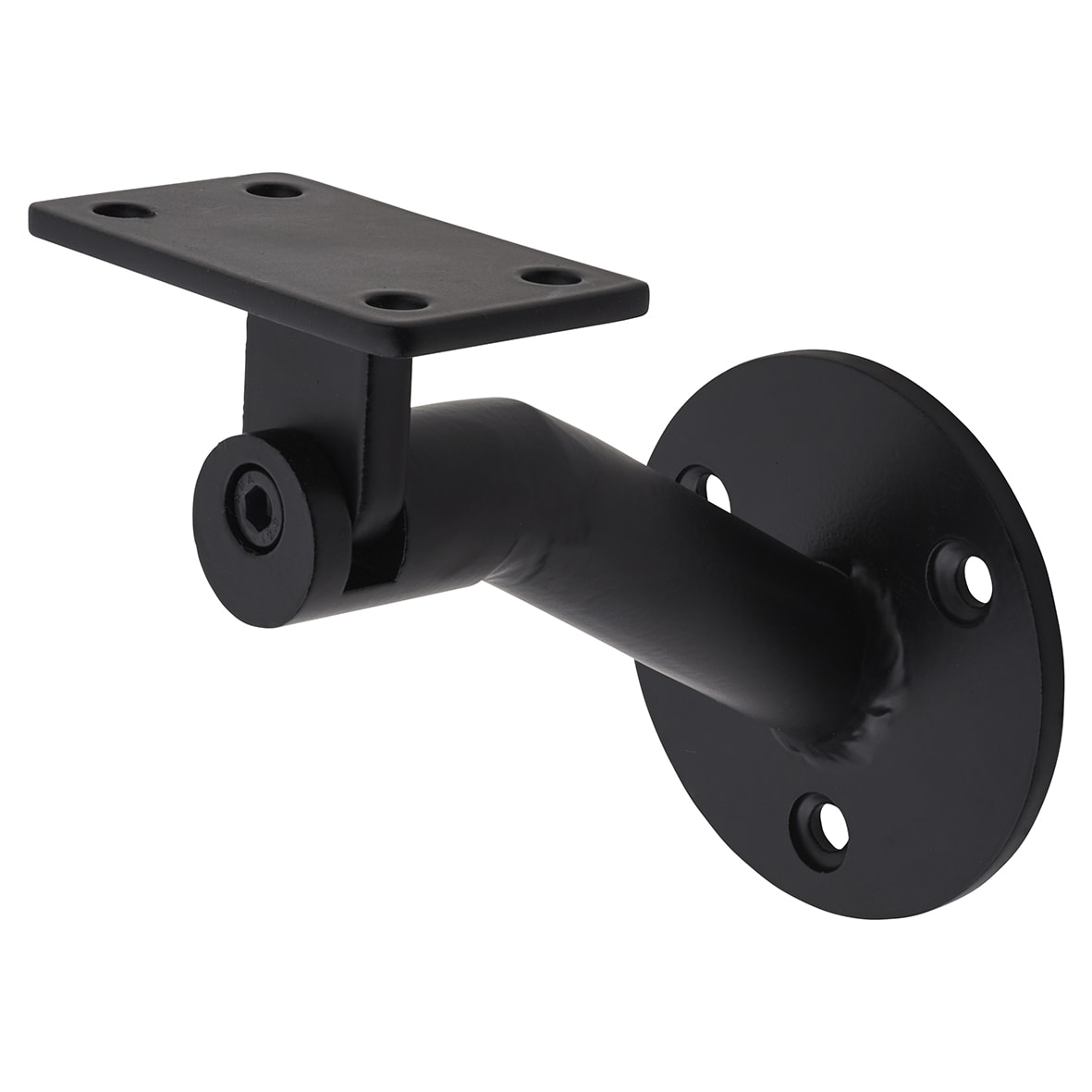 Altro Round Plate Handrail Bracket - 75mm Projection - Matt Black | IronmongeryDirect | Same Day ...