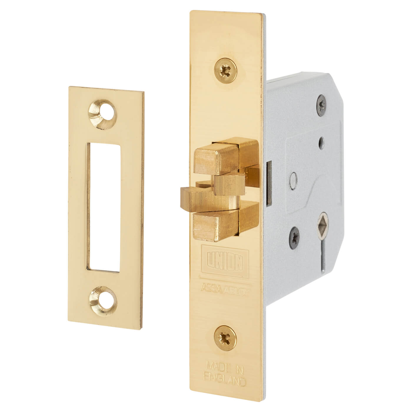 UNION 2426 Sliding Door Lock - 77.5mm Case - 57mm Backset - Brass ...