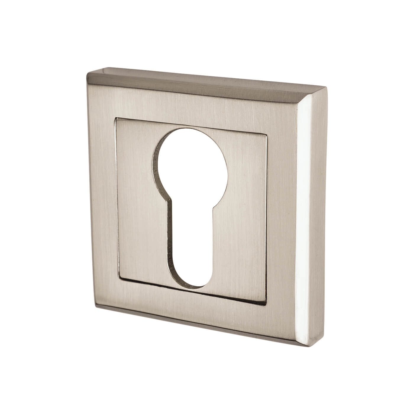 Hampstead Square Escutcheon - Euro - Satin Nickel | IronmongeryDirect ...
