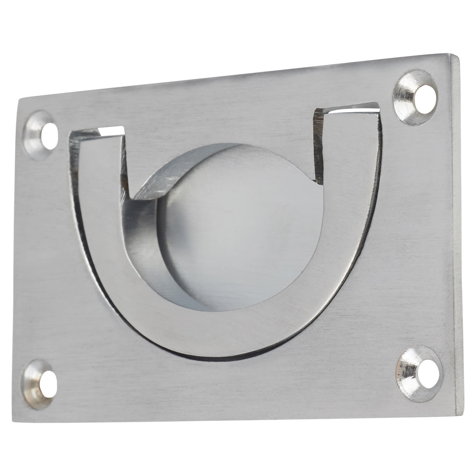 Altro Round Flush Ring Pull - 45mm - Satin Chrome | IronmongeryDirect ...