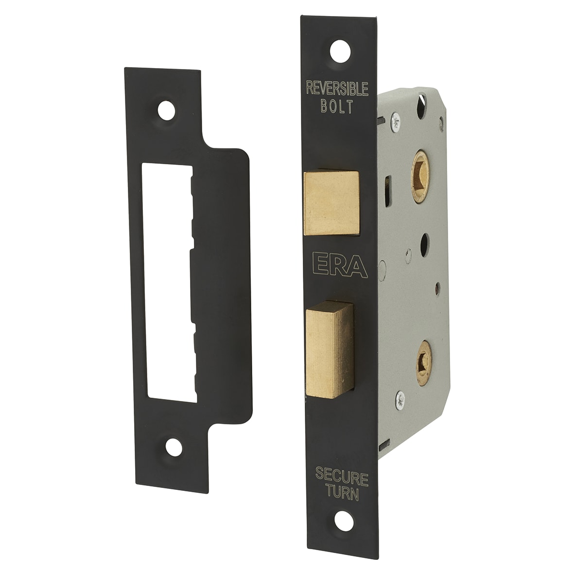 ERA Bathroom Lock - 64mm Case - 44mm Backset - Matt Black ...