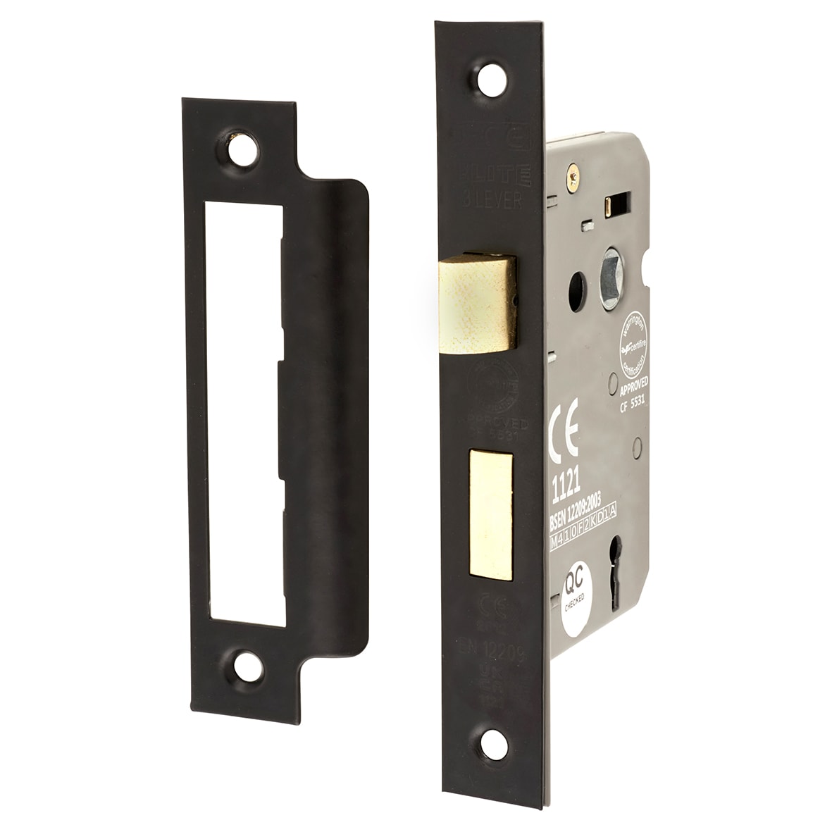 3 Lever Sashlock - 75mm Case - 57mm Backset - Matt Black ...