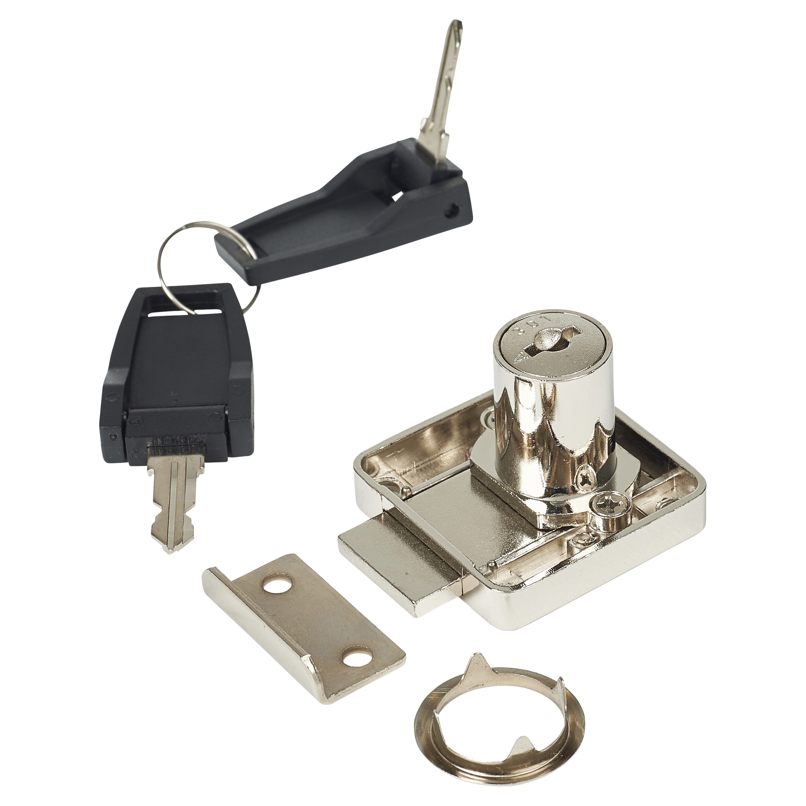 Cylinder Deadbolt Drawer Lock - 18 x 22mm - Nickel Plated - Keyed Alike ...