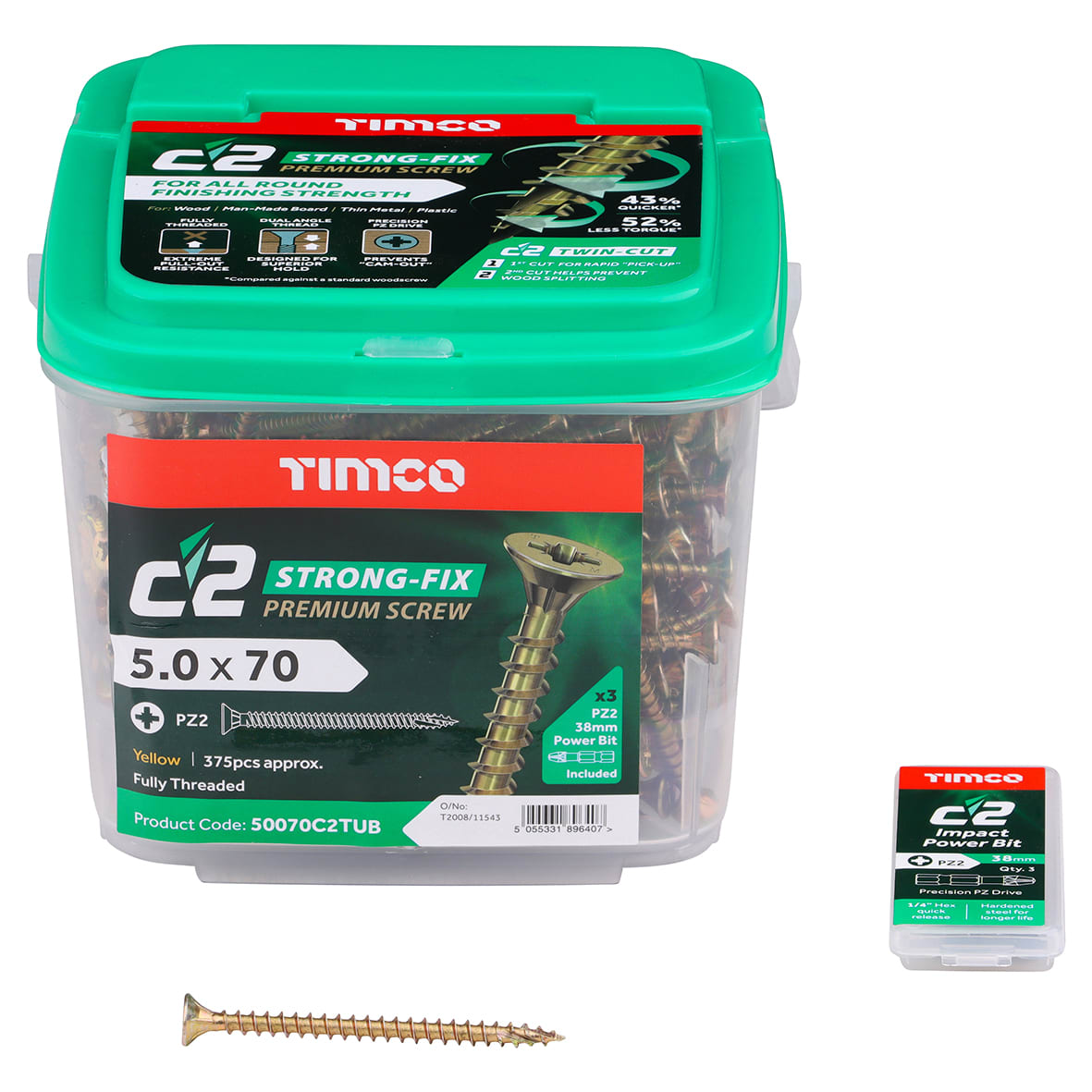 TIMCO C2 Strong-Fix Pozi Double Countersunk Twin-Cut Screws - 5.0 x ...
