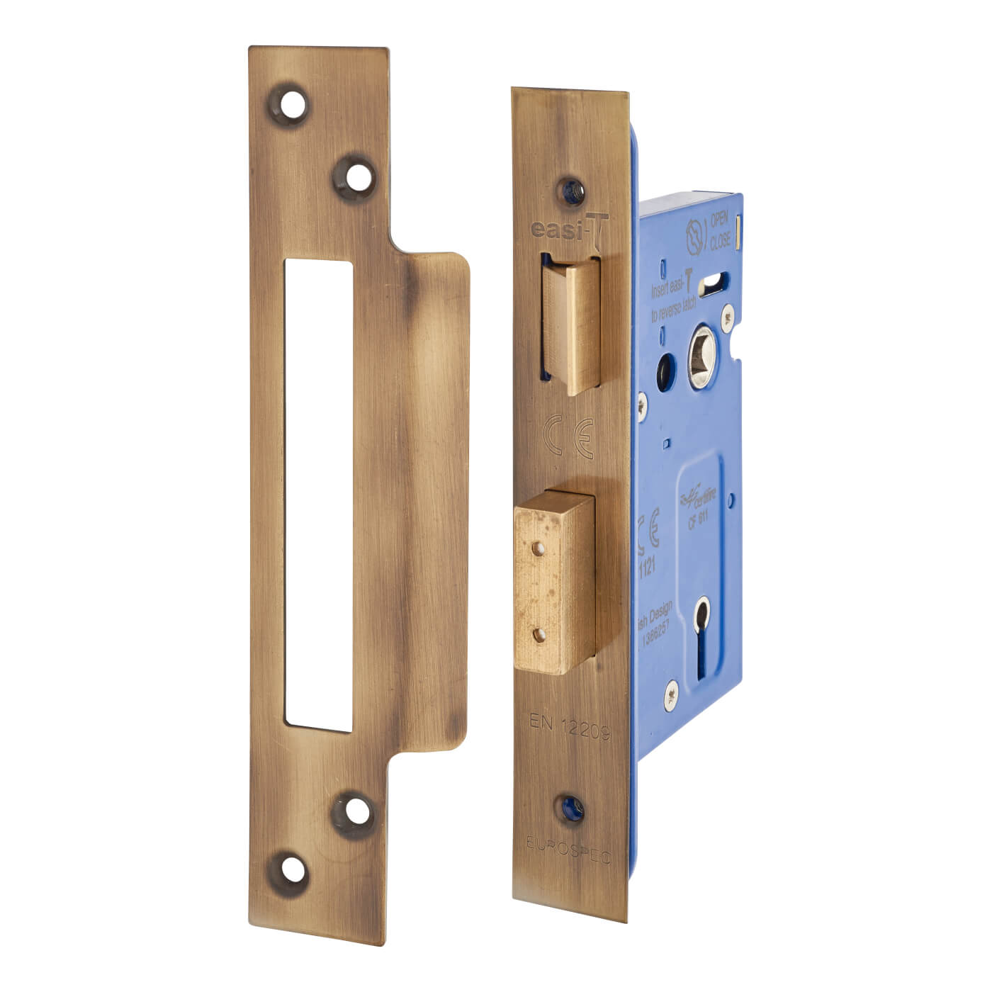 M Marcus Windsor Door Handle - Keyhole Lock Set - Antique Brass ...