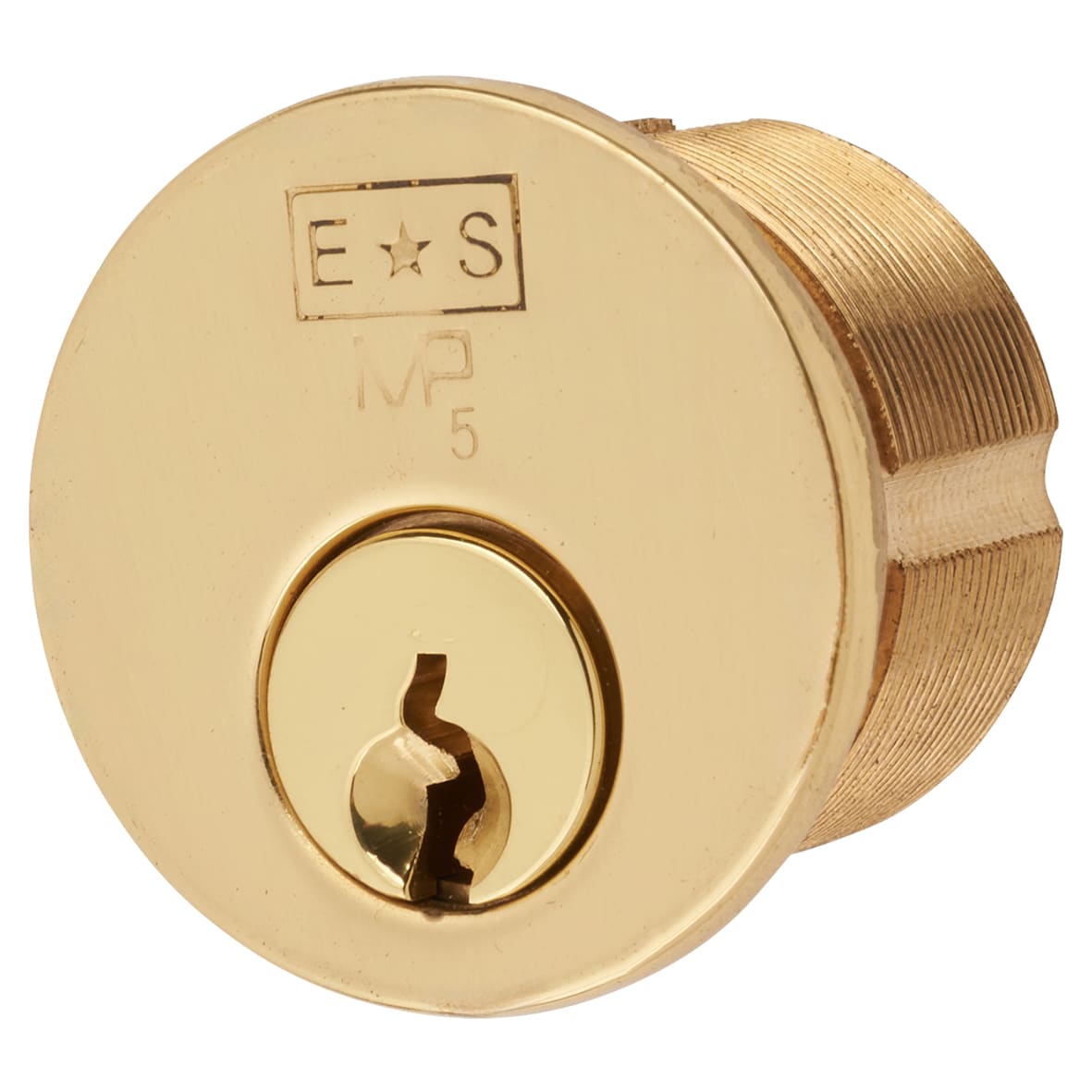 Eurospec 5 Pin 27mm Threaded Rim Cylinder - Polished Brass - Keyed to ...