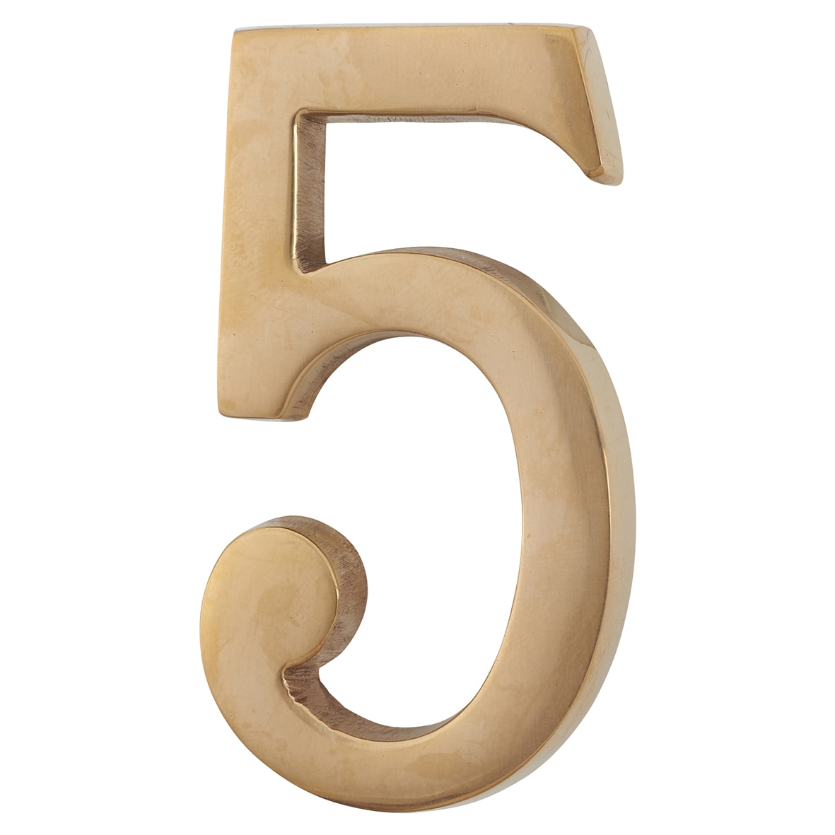 Heritage Brass 76mm Concealed Screw Fix Door Numeral - 5 - Unlacquered ...