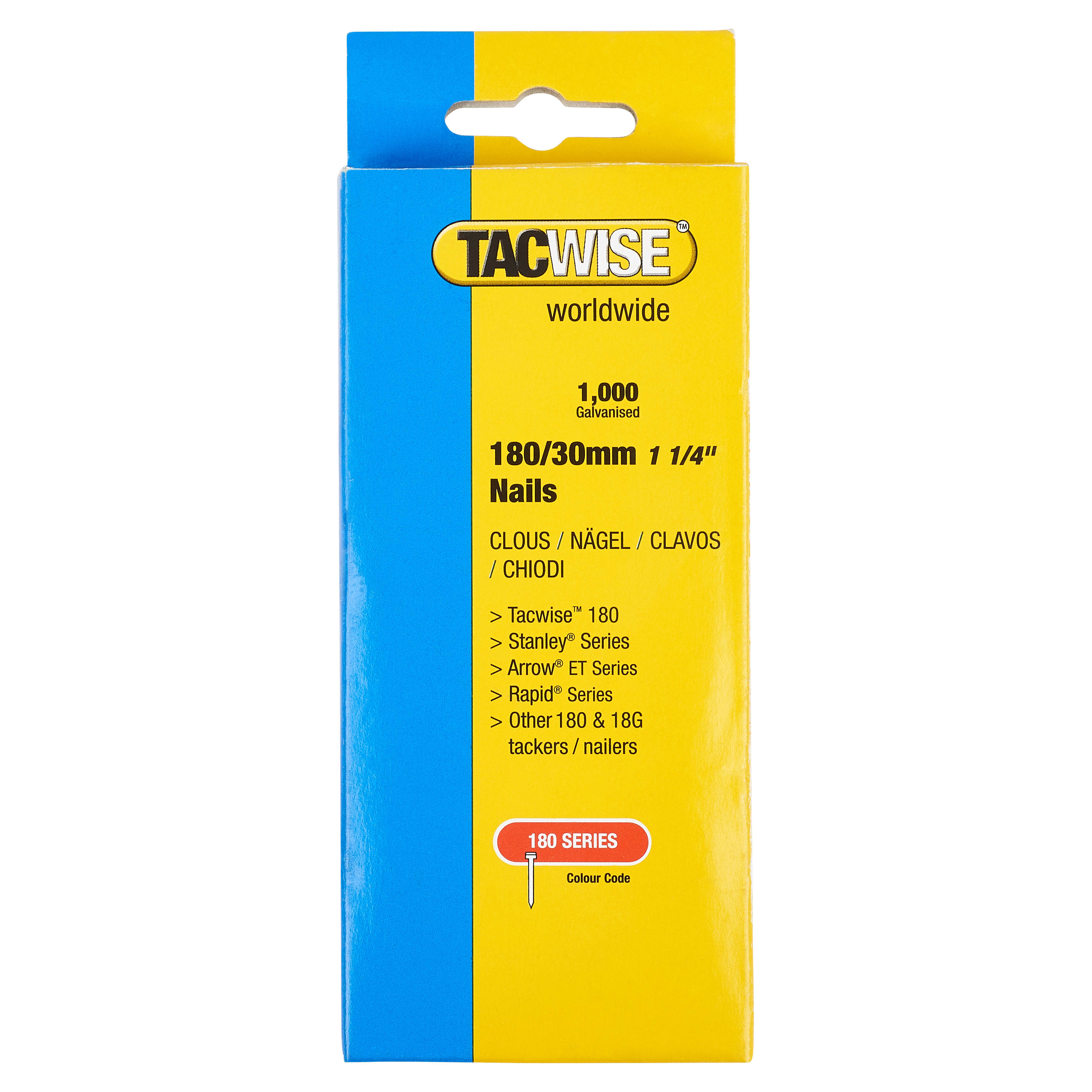 Tacwise 180 Series Nails - 18 Gauge - 35mm Nails - Galvanised - Pack ...