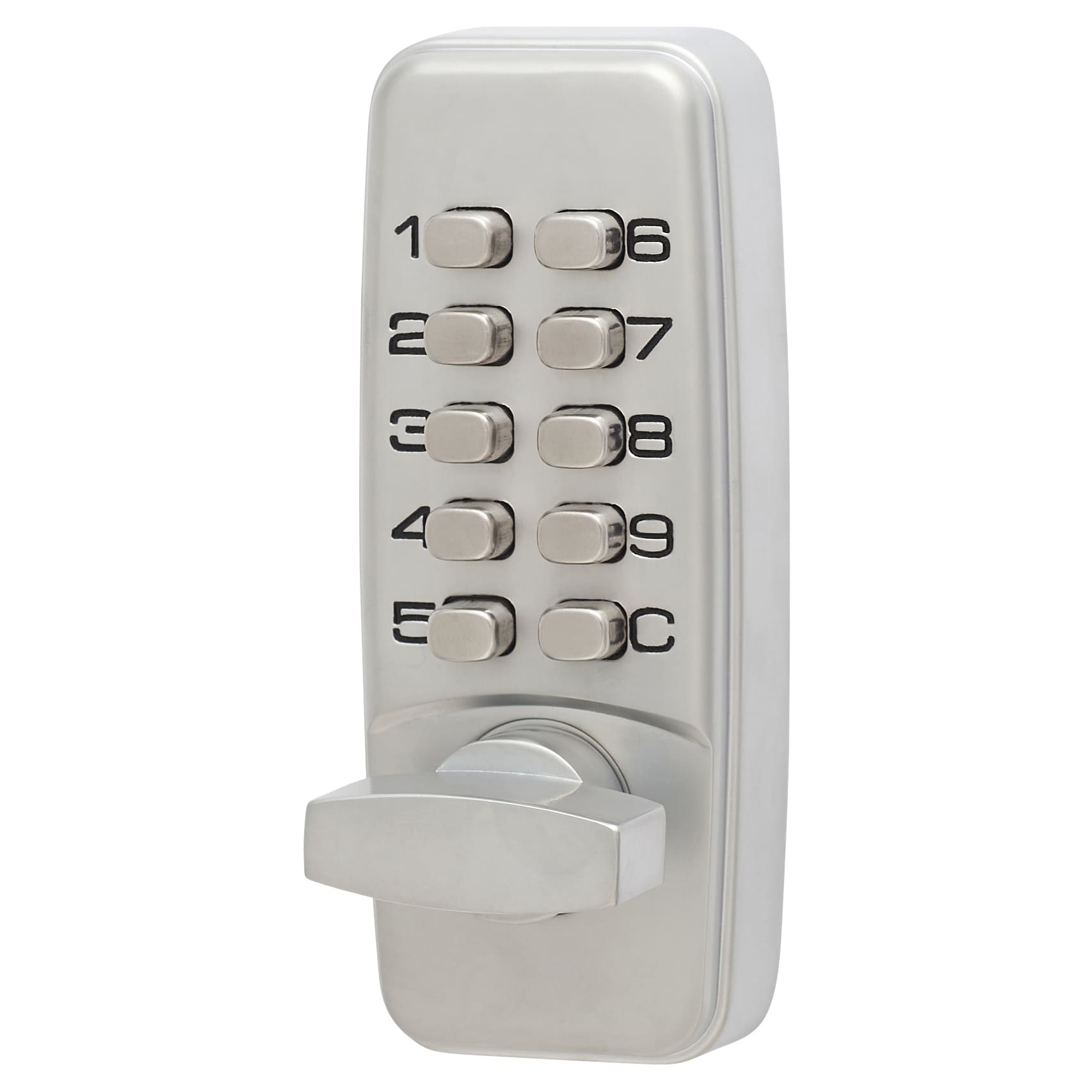 Mini Digital Code Operated Lock - Satin Chrome | IronmongeryDirect ...